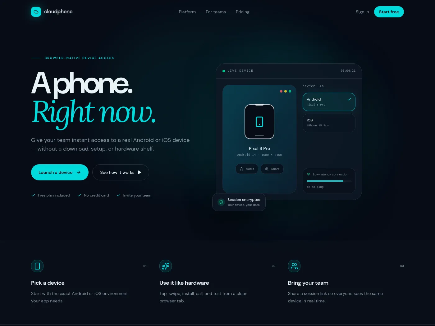 CloudPhone Instant Access