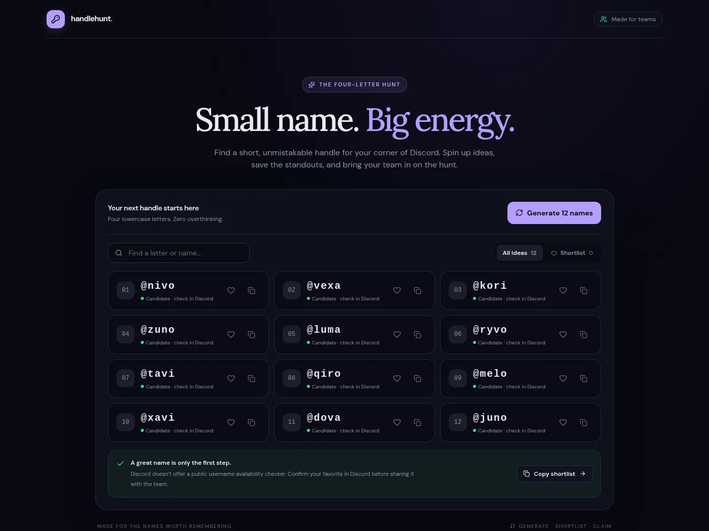 Discord Name Finder