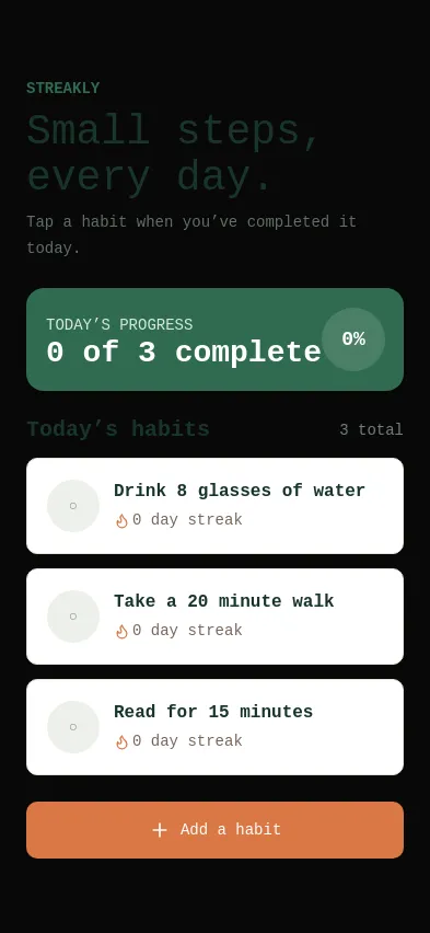 Streakly Habit Tracker