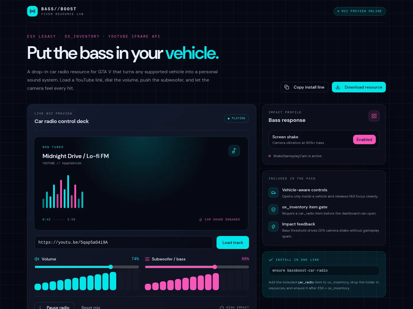 BassBoost Car Radio