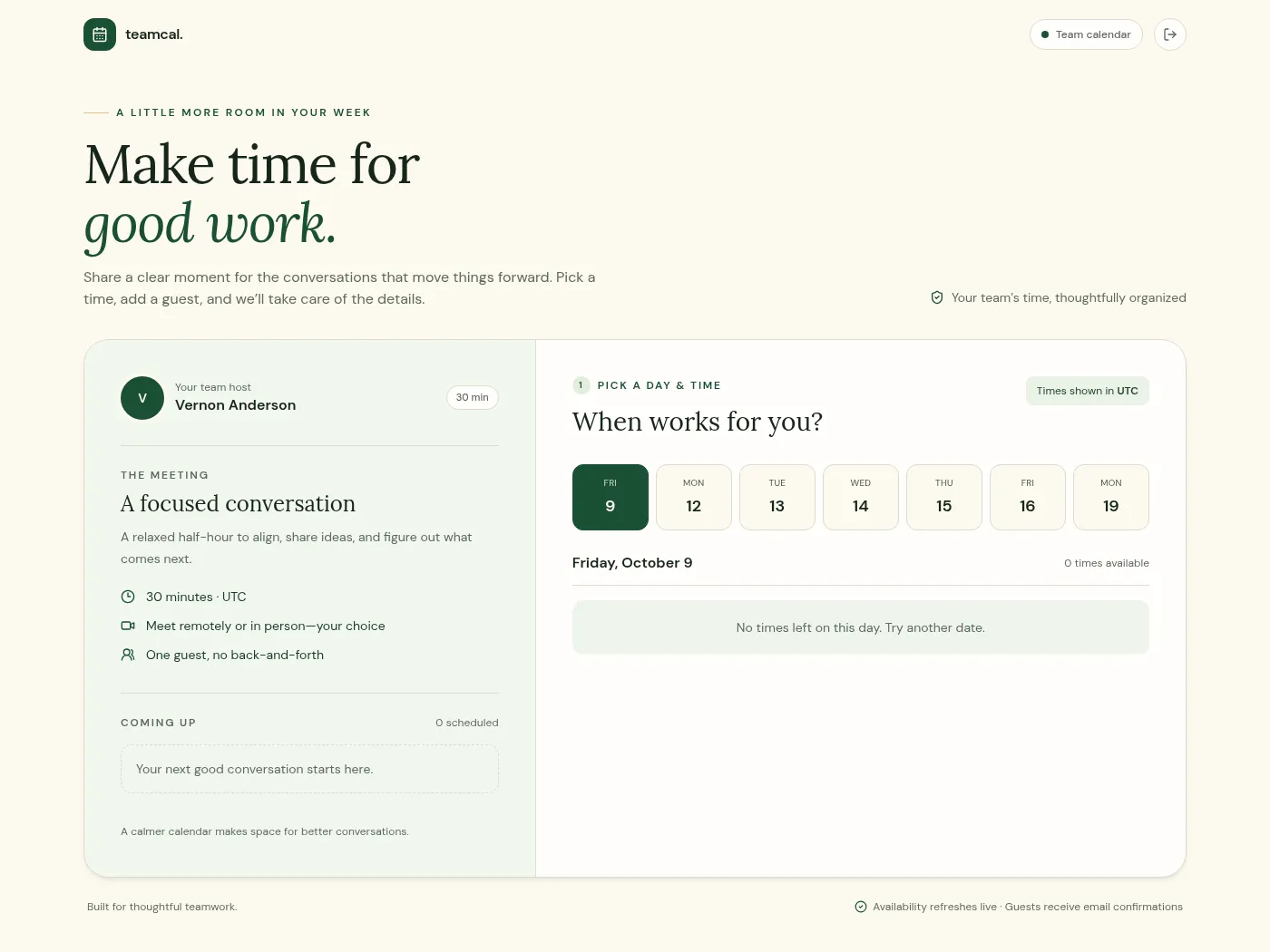 TeamCal Scheduler