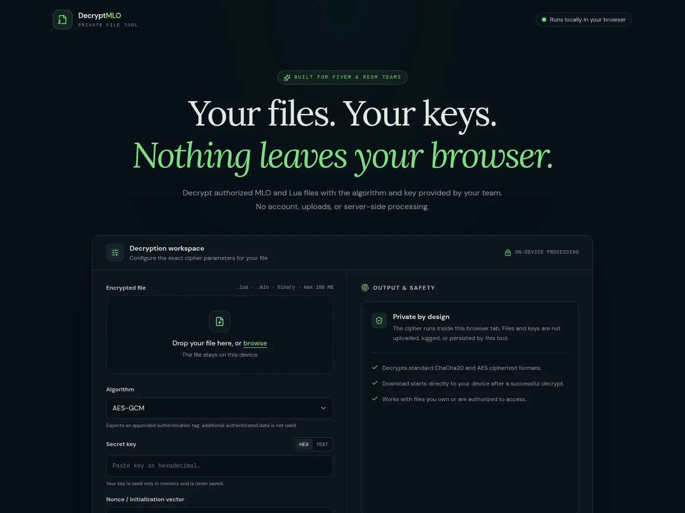 DecryptMLO Web Tool