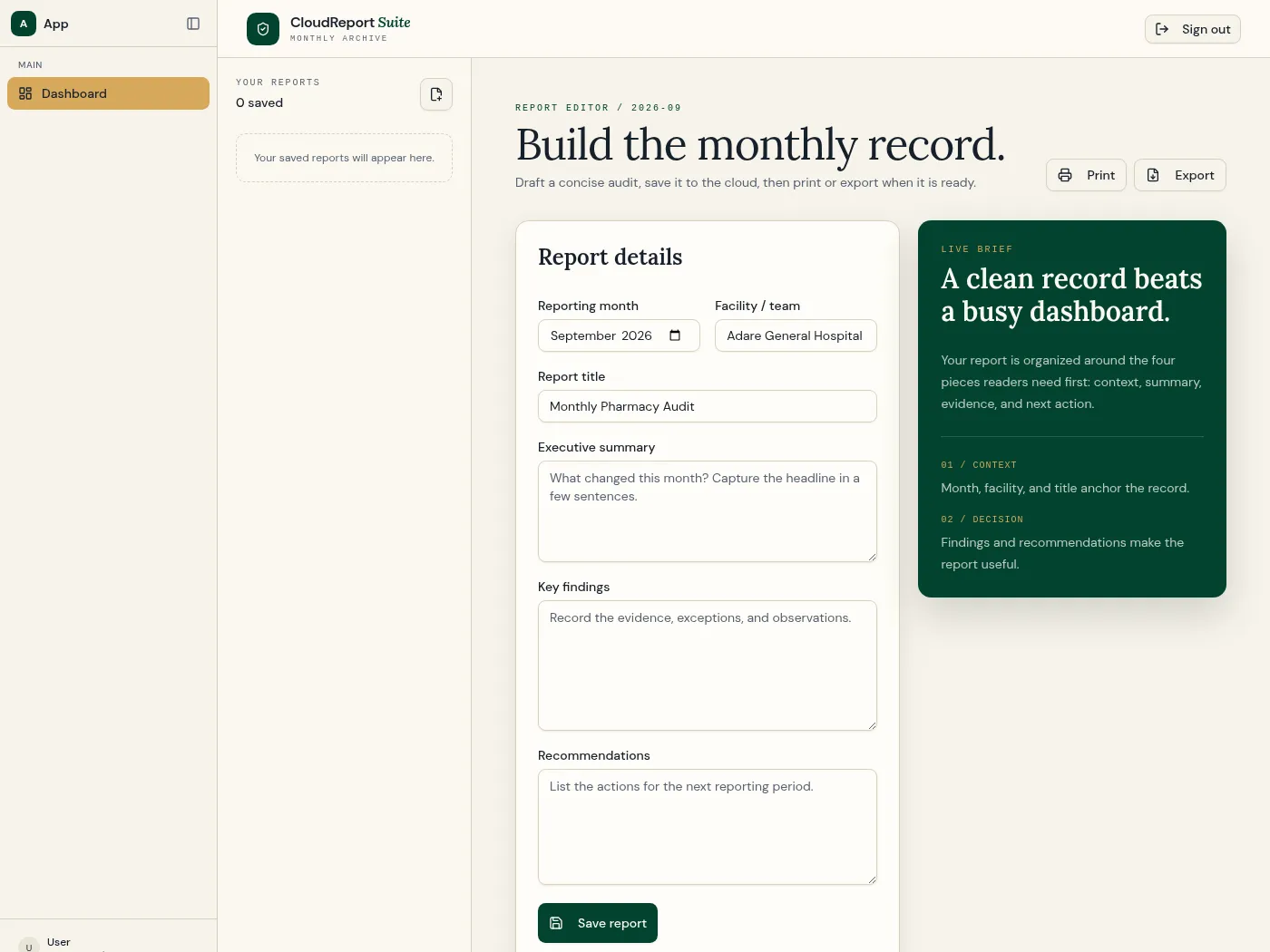 CloudReport Suite
