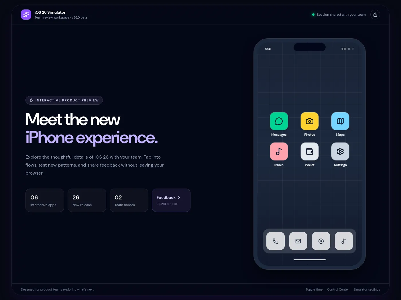 iOS 26 Web Simulator