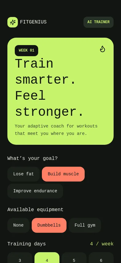FitGenius AI Trainer