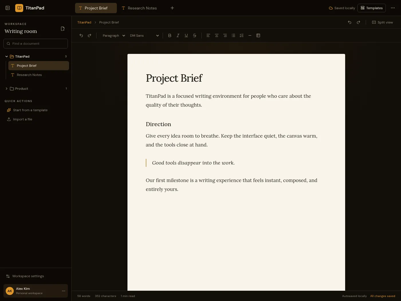 TitanPad Desktop Writer