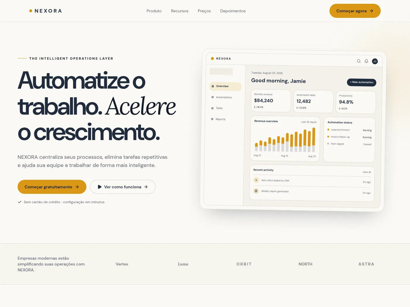NEXORA SaaS Landing Page