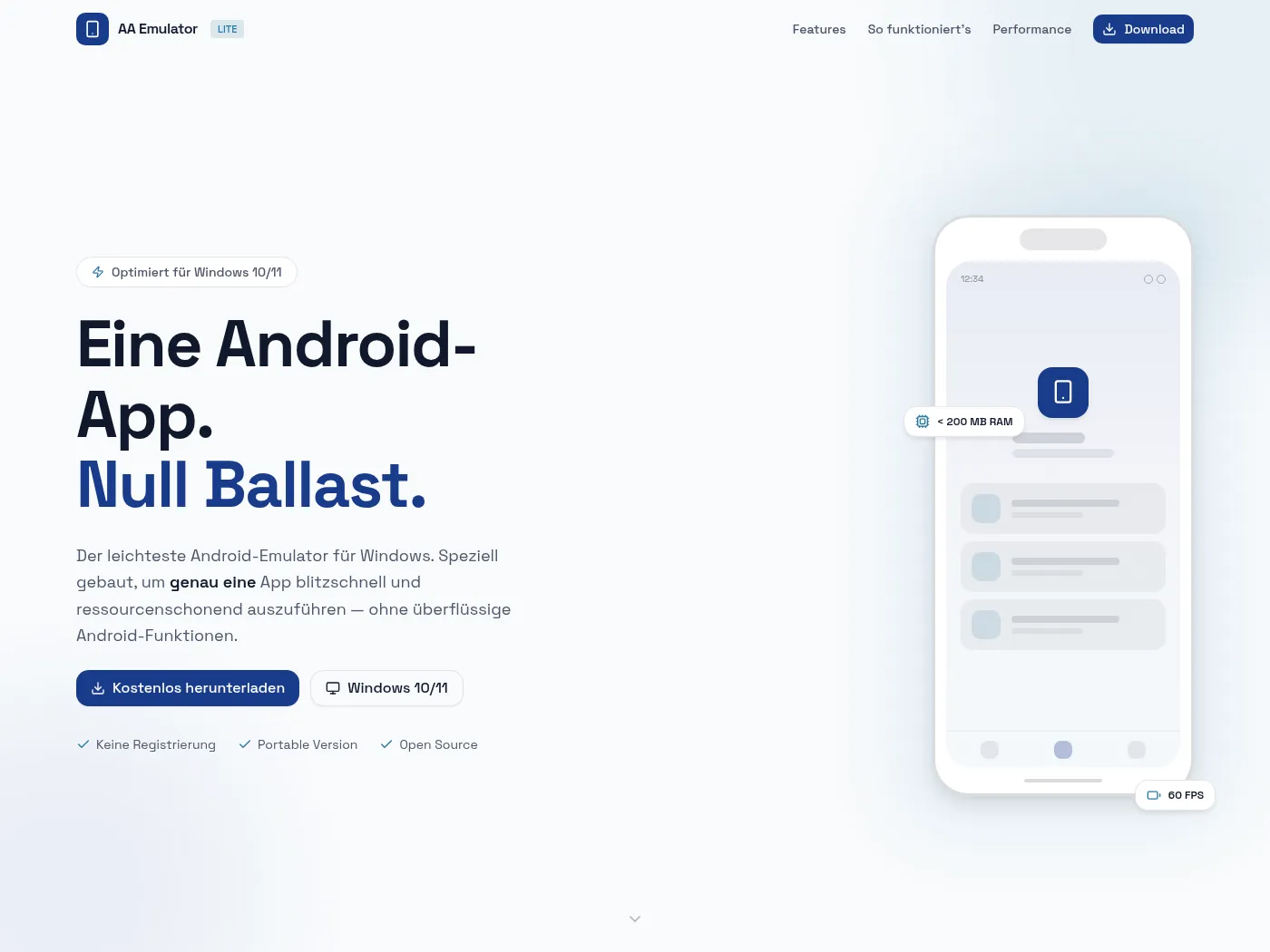 Android App Emulator Lite