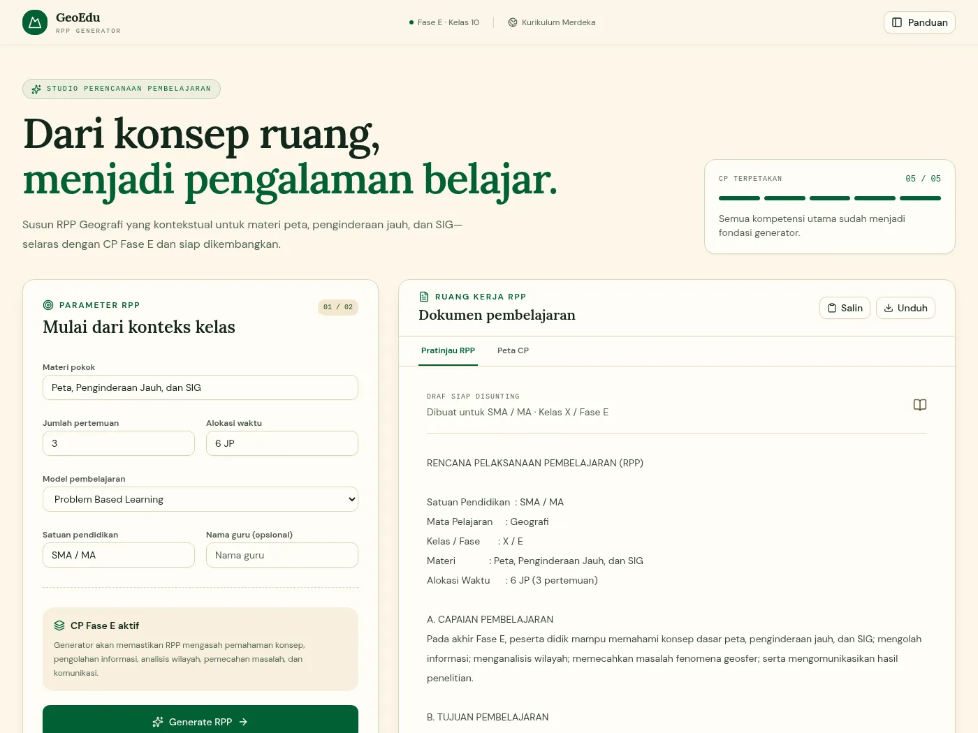 GeoEdu RPP Generator