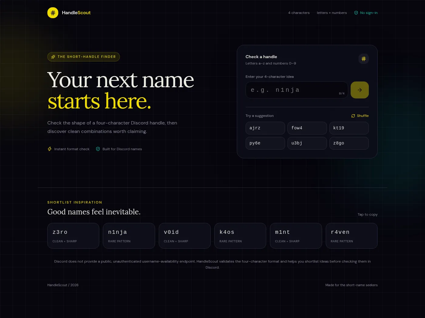 Discord Handle Checker