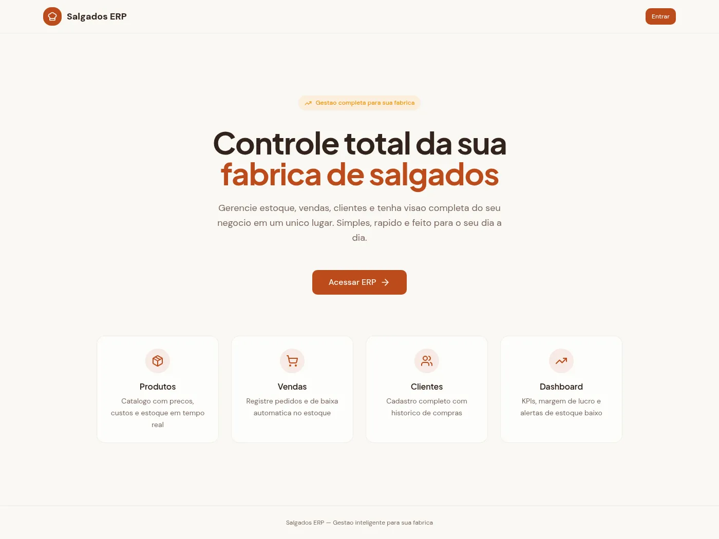 Salgados ERP Manager