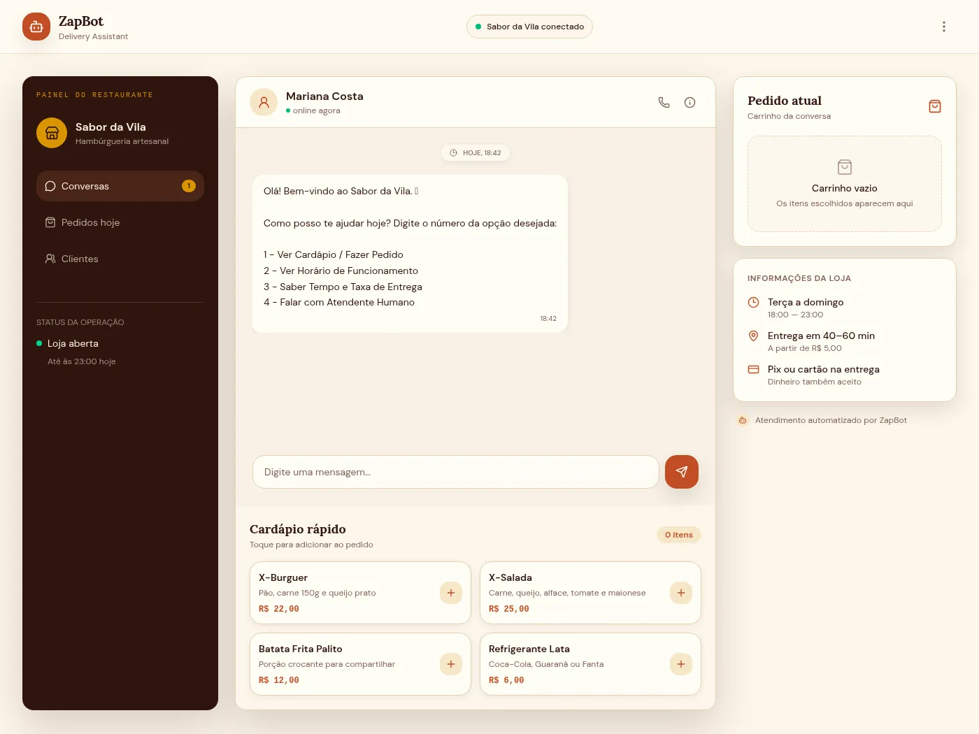 ZapBot Delivery Assistant