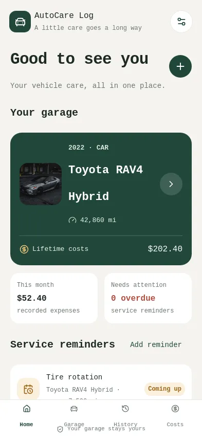 AutoCare Log