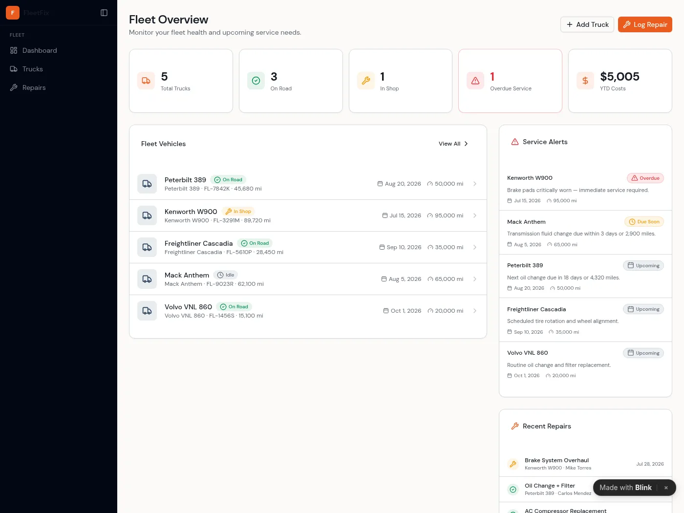 FleetFix Dashboard