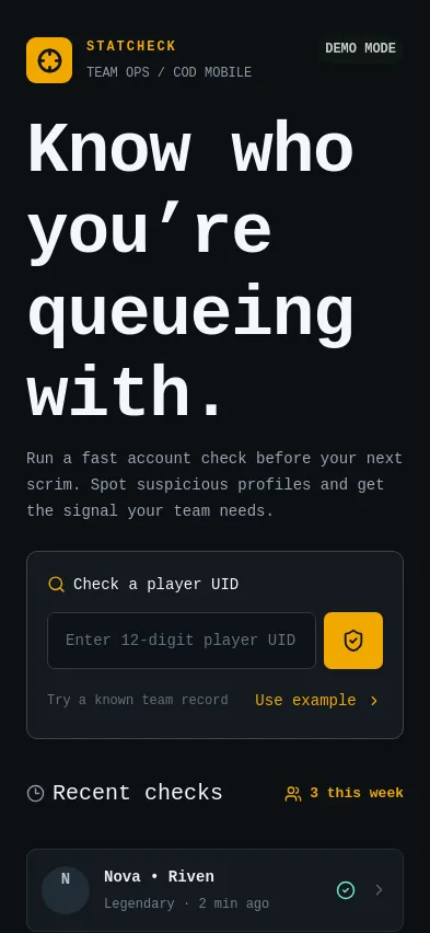 CoD Mobile StatCheck