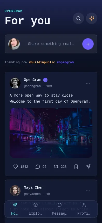 OpenGram Liquid Social