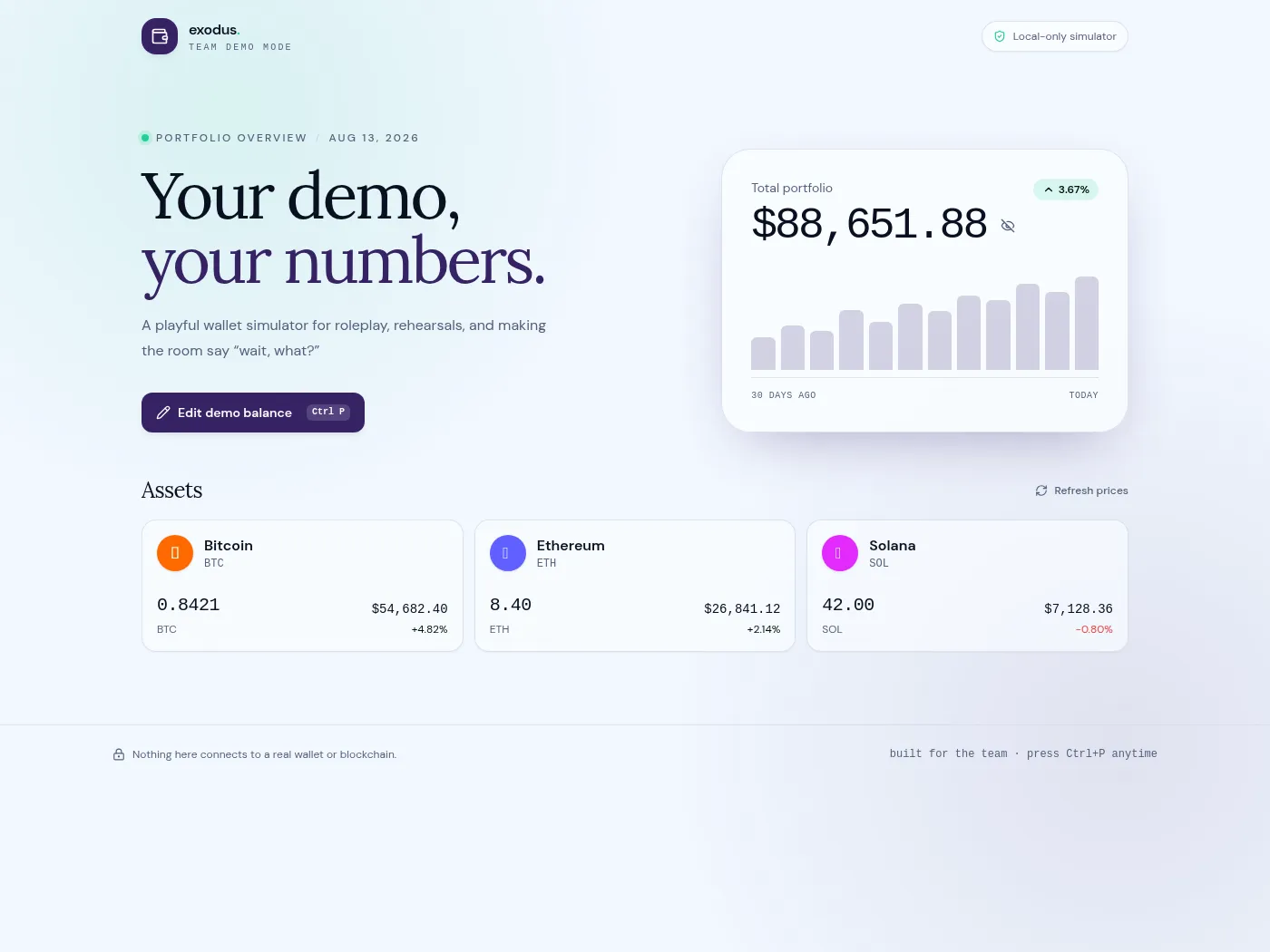 Exodus Wallet Simulator