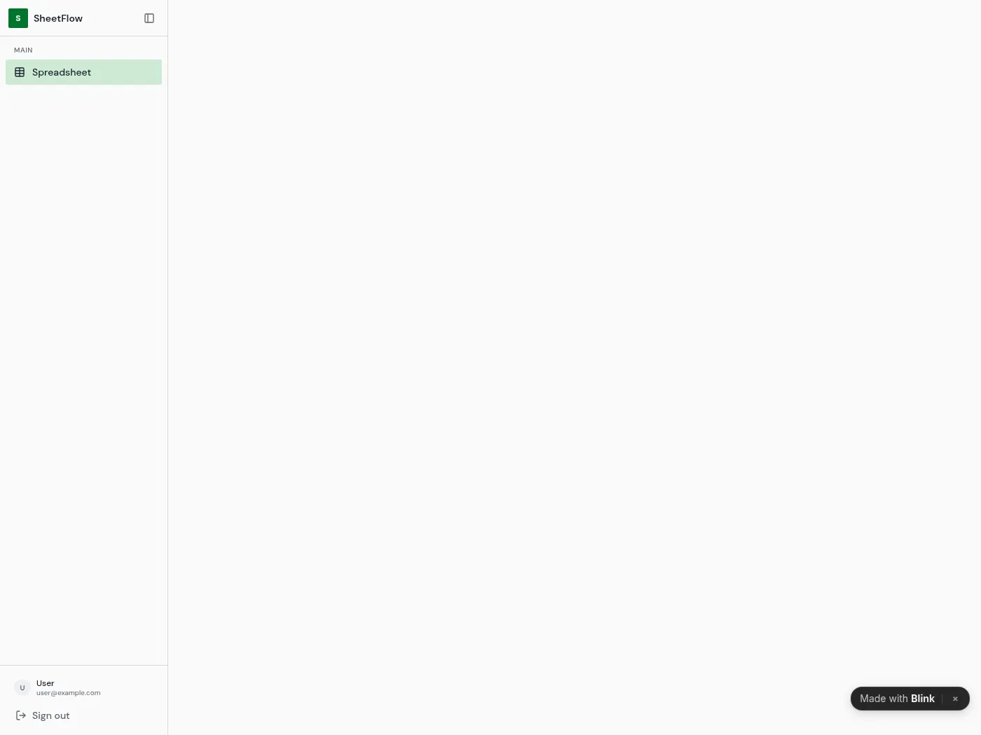 SheetFlow Web Spreadsheet