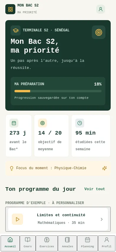 Mon Bac S2, Ma Priorité