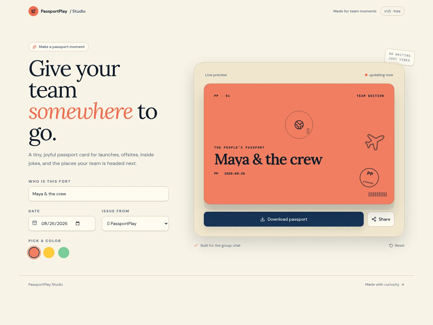 PassportPlay Studio