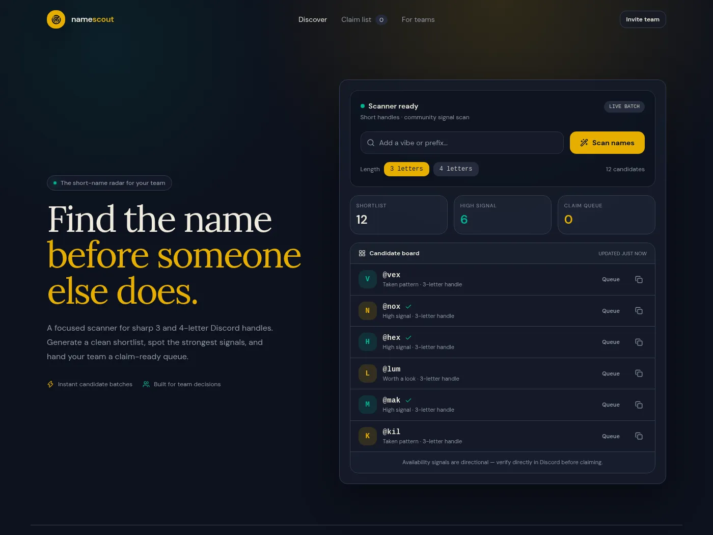 Discord Name Finder