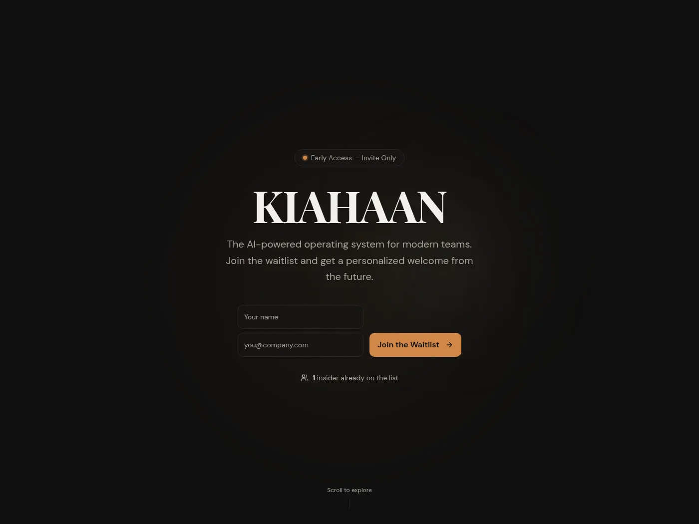 KIAHAAN Pre-Launch Site