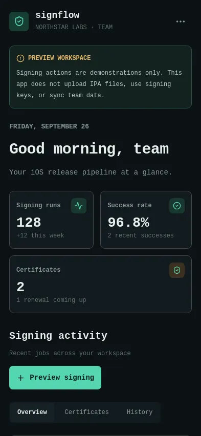 SignFlow iOS Manager