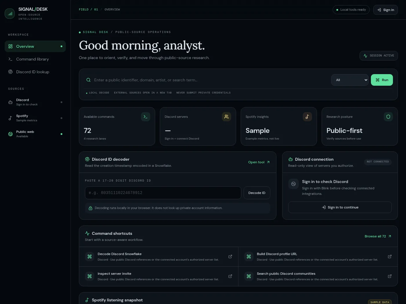 OSINT Command Dashboard