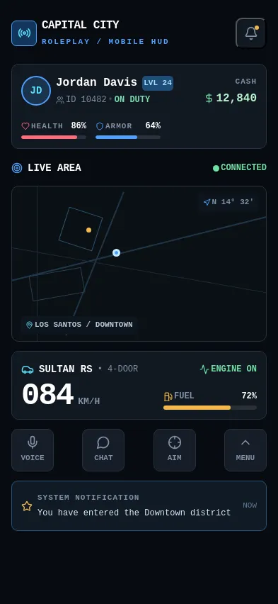 SA-MP Mobile Roleplay UI