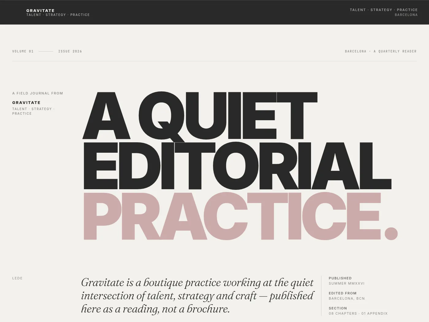 Gravitate Editorial Microsite