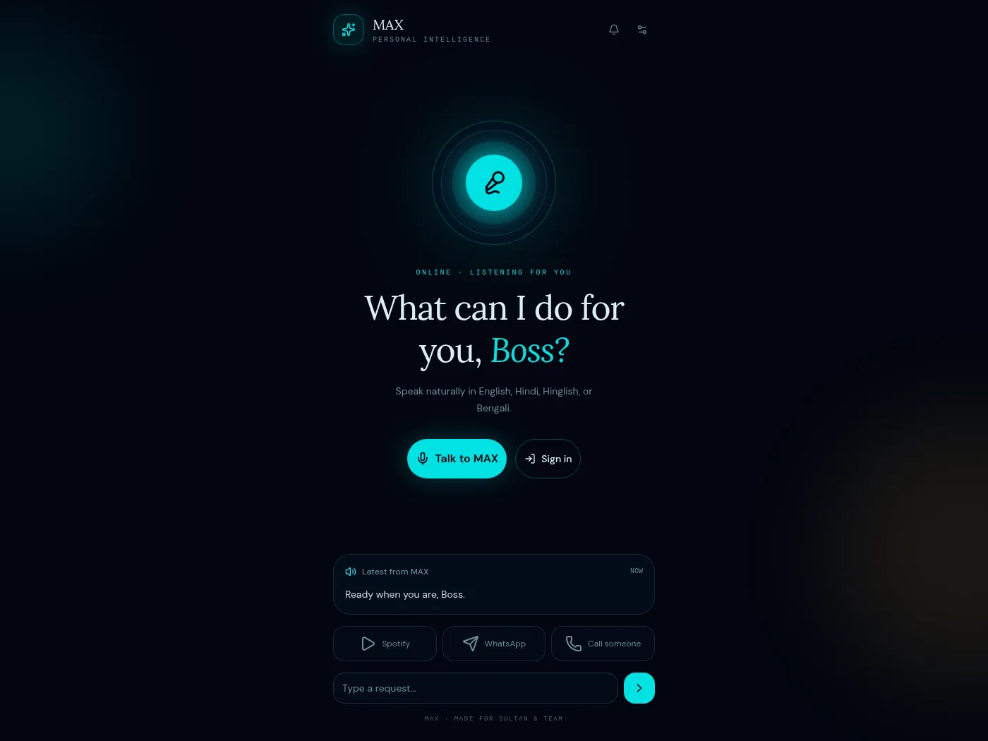 MAX Voice AI Assistant