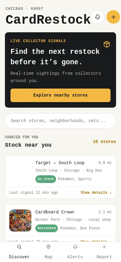 CardRestock Tracker
