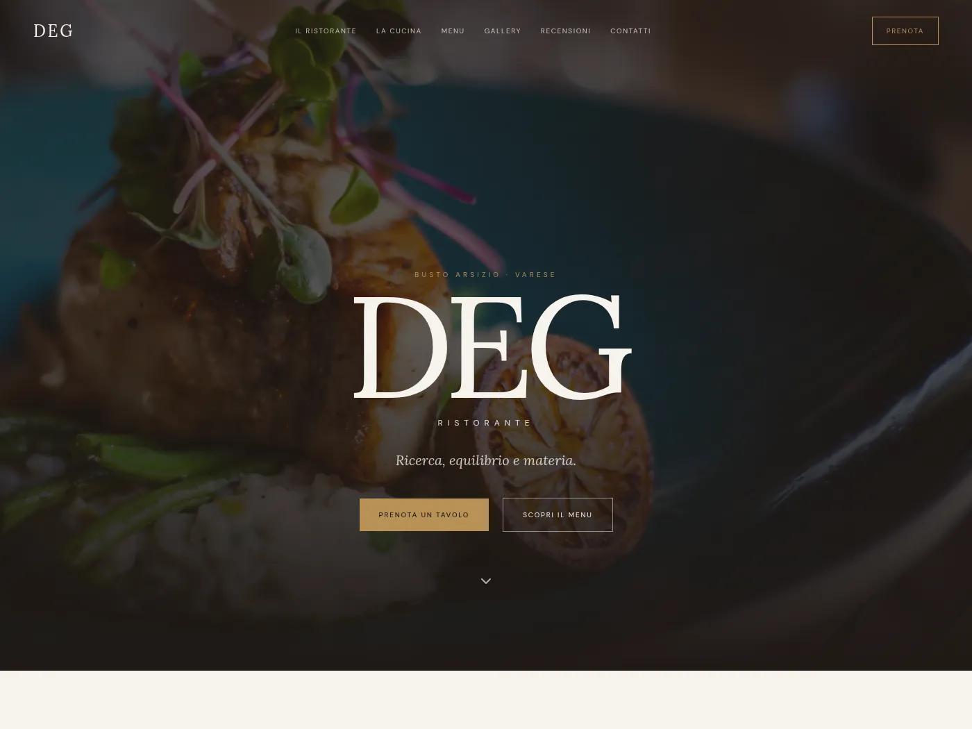 Deg Ristorante Web Experience