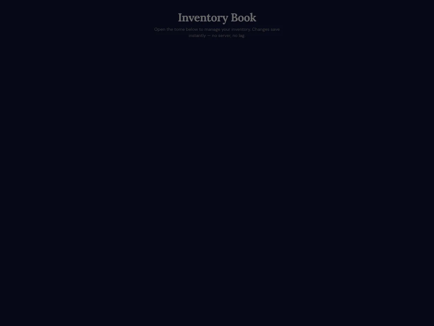 Game Inventory Book Mod