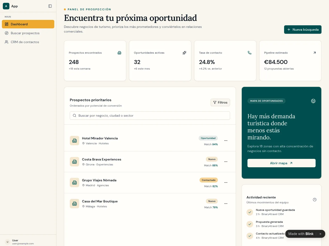 Binary4travel CRM Finder