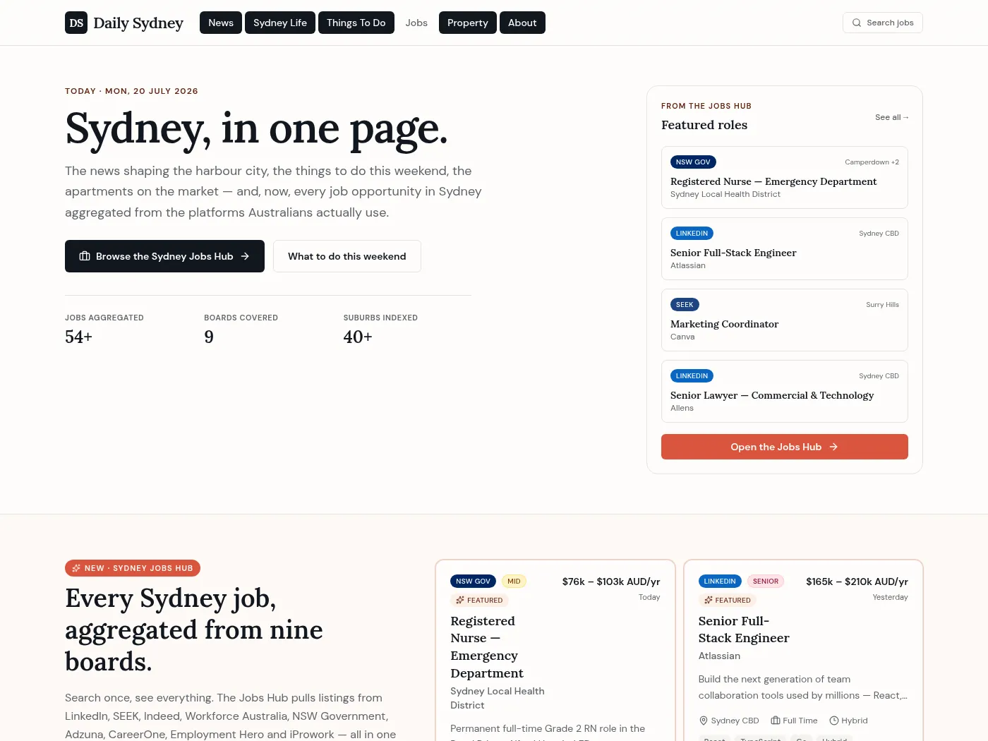 Sydney Jobs Aggregator
