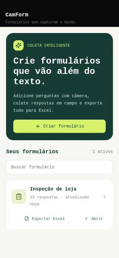 Formulário Cam Capture