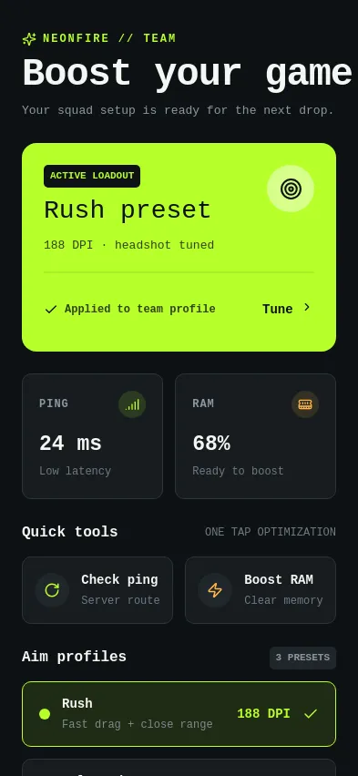 NeonFire Boost App