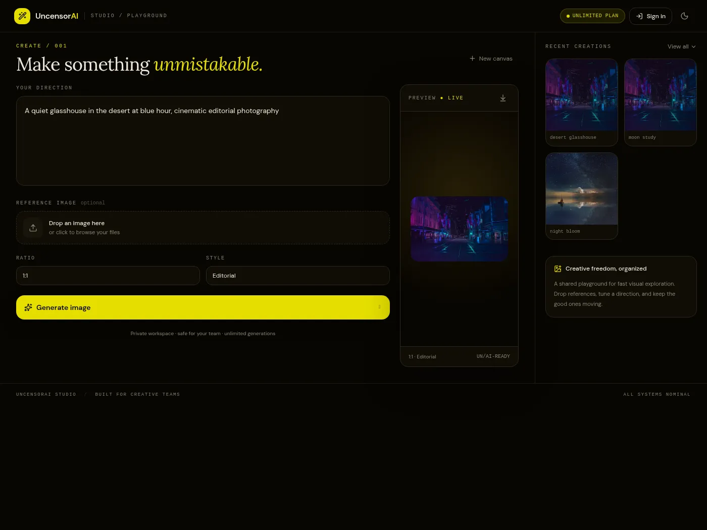 UncensorAI Image Studio
