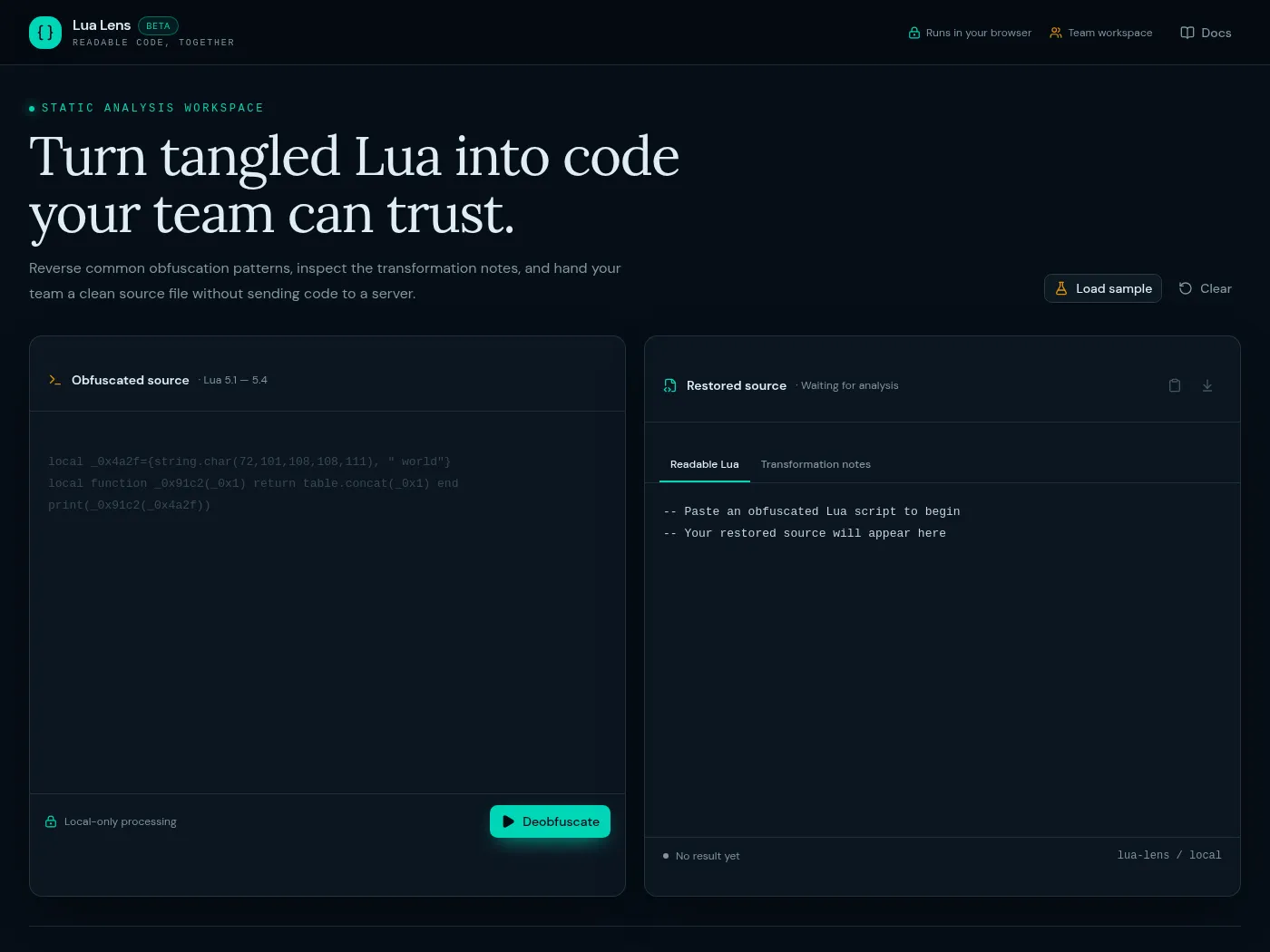 Lua Deobfuscator Web