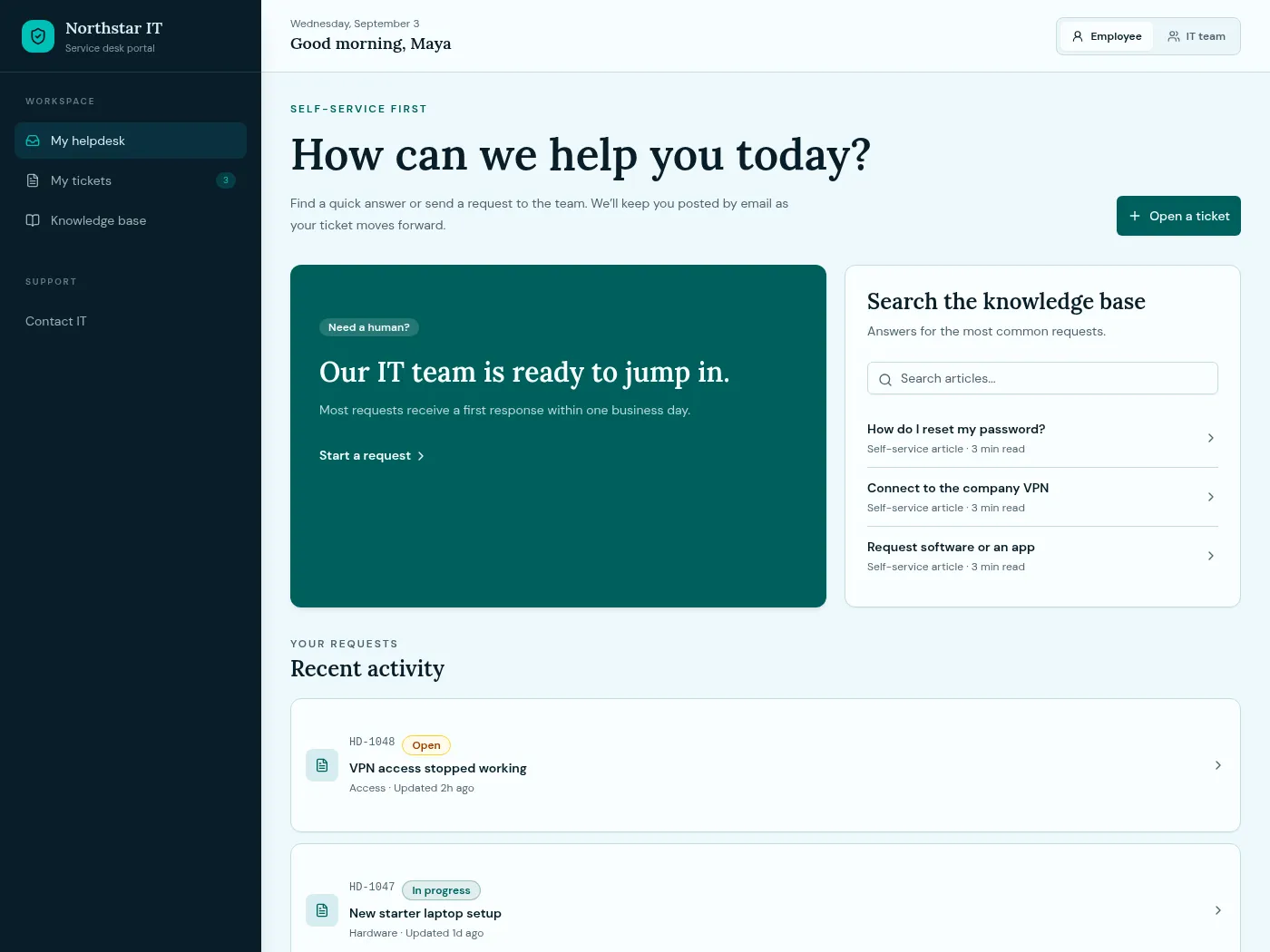 IT Helpdesk Portal