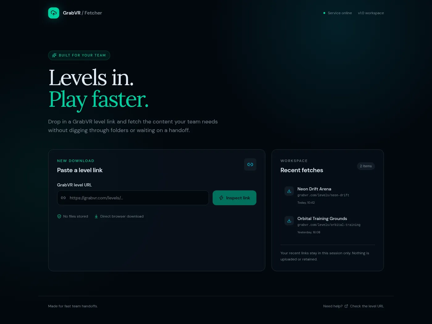 GrabVR Level Fetcher