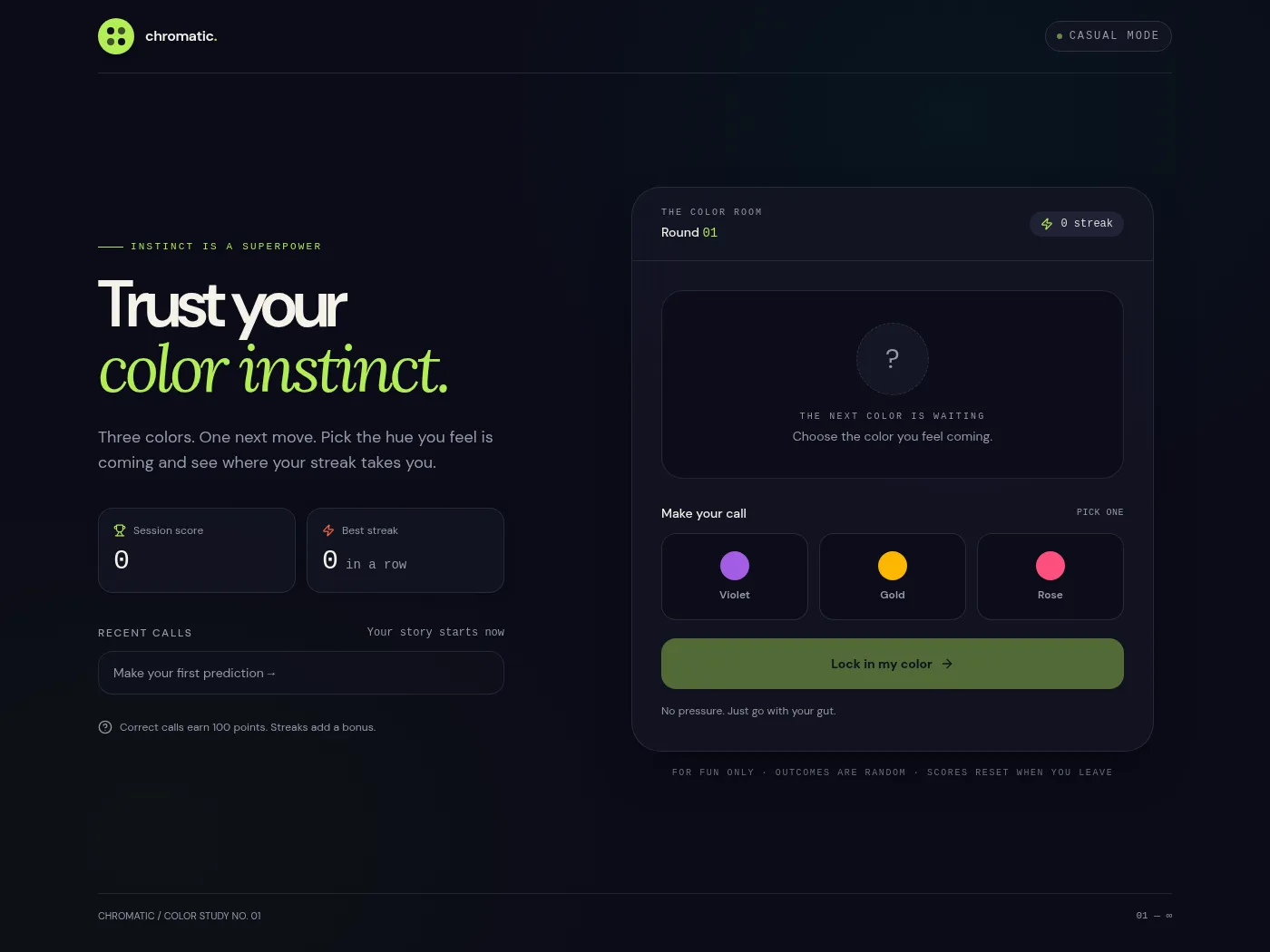 Color Predictor Game