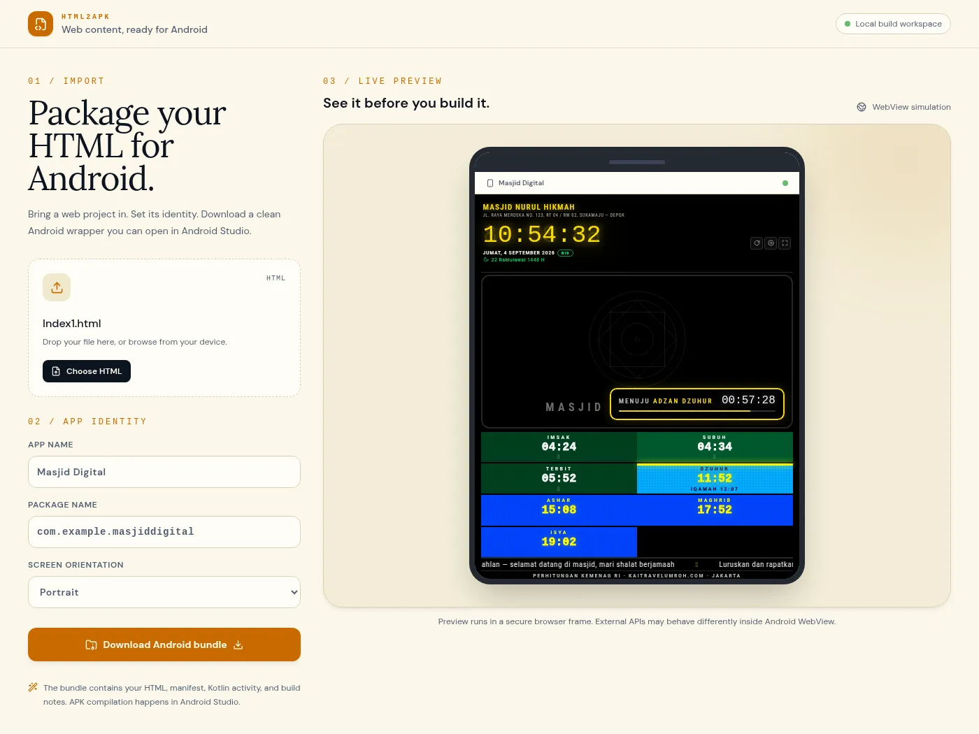 HTML2APK Converter