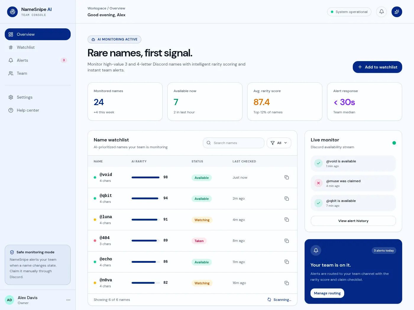 NameSnipe AI