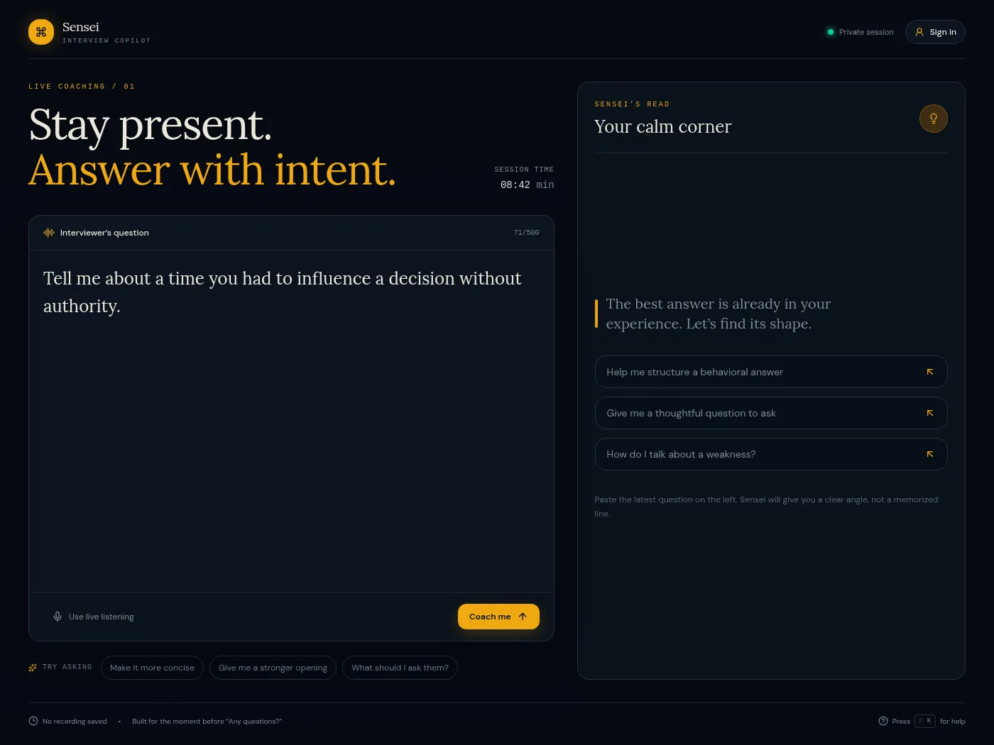 Sensei Interview Copilot