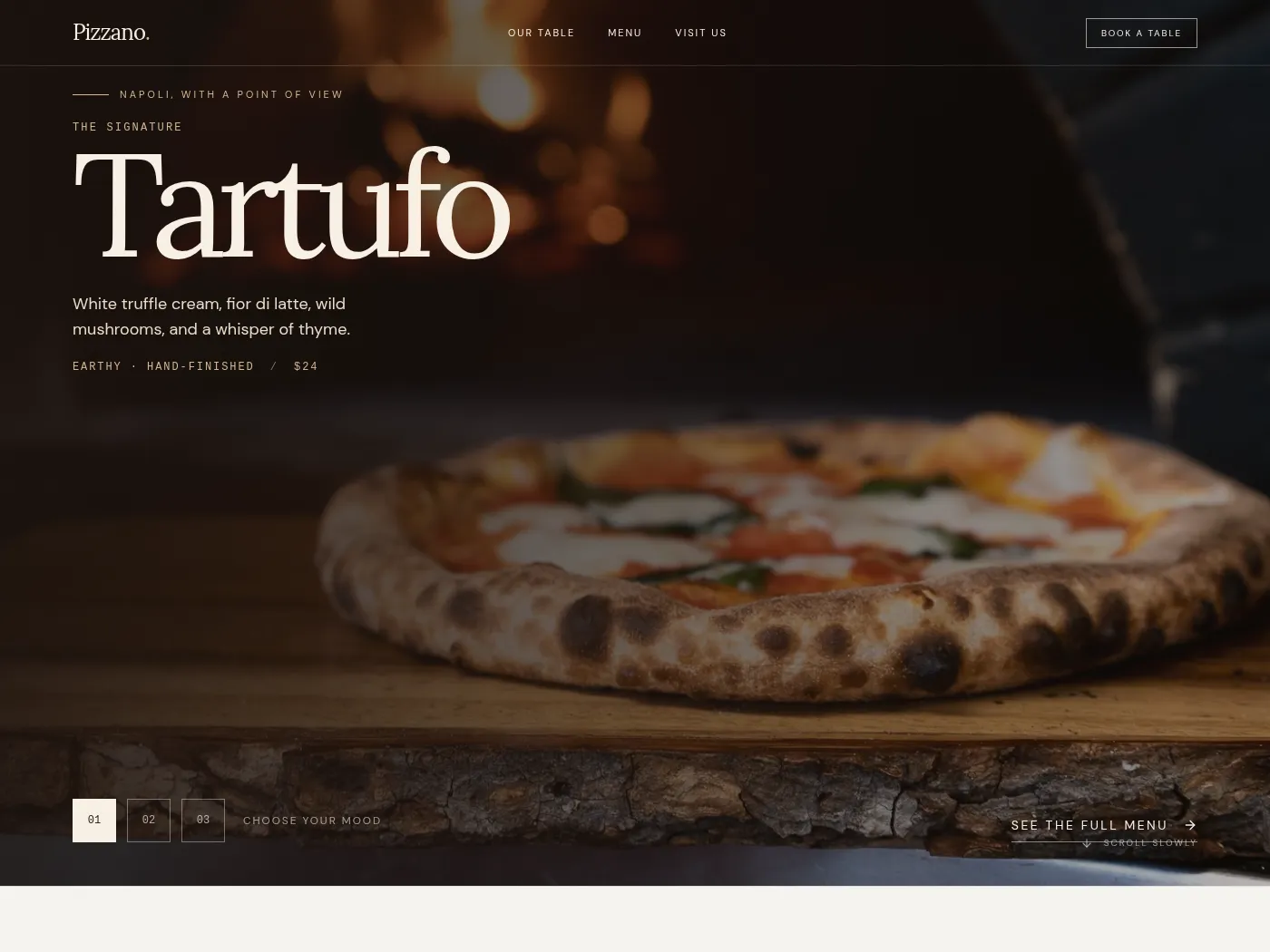 Pizzano Restaurant Website