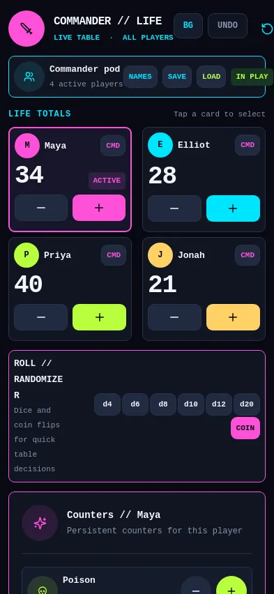 Commander Life Tracker