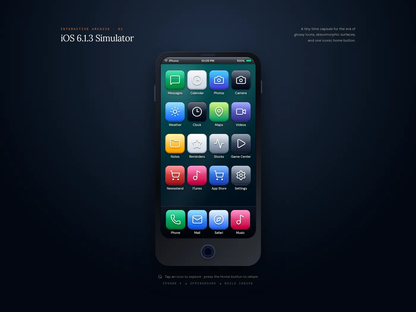 Retro iOS Simulator
