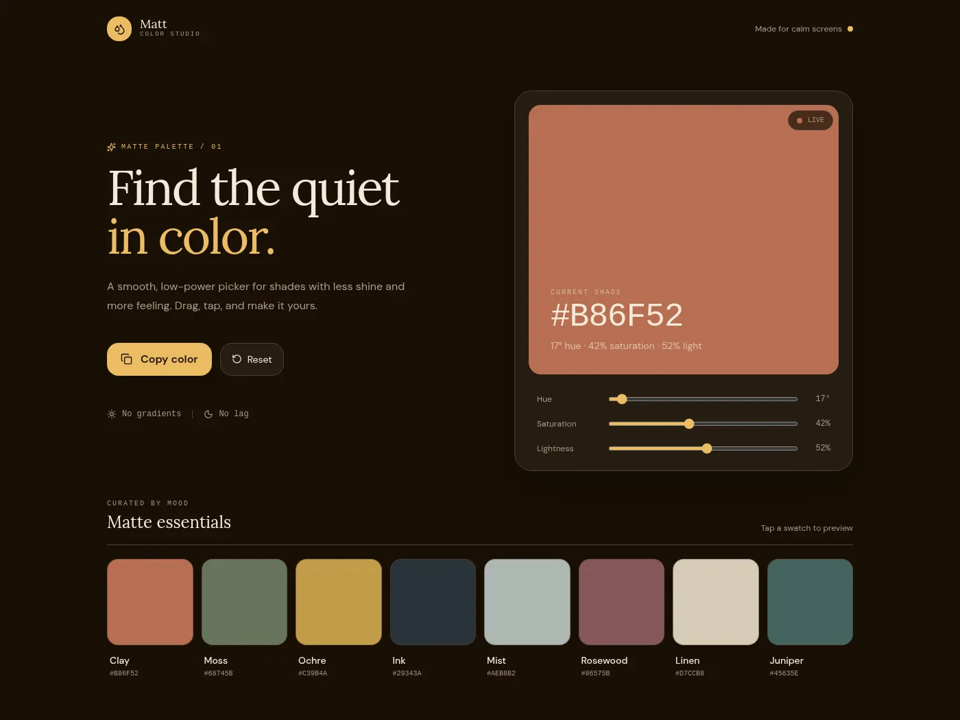 Matt Color Picker